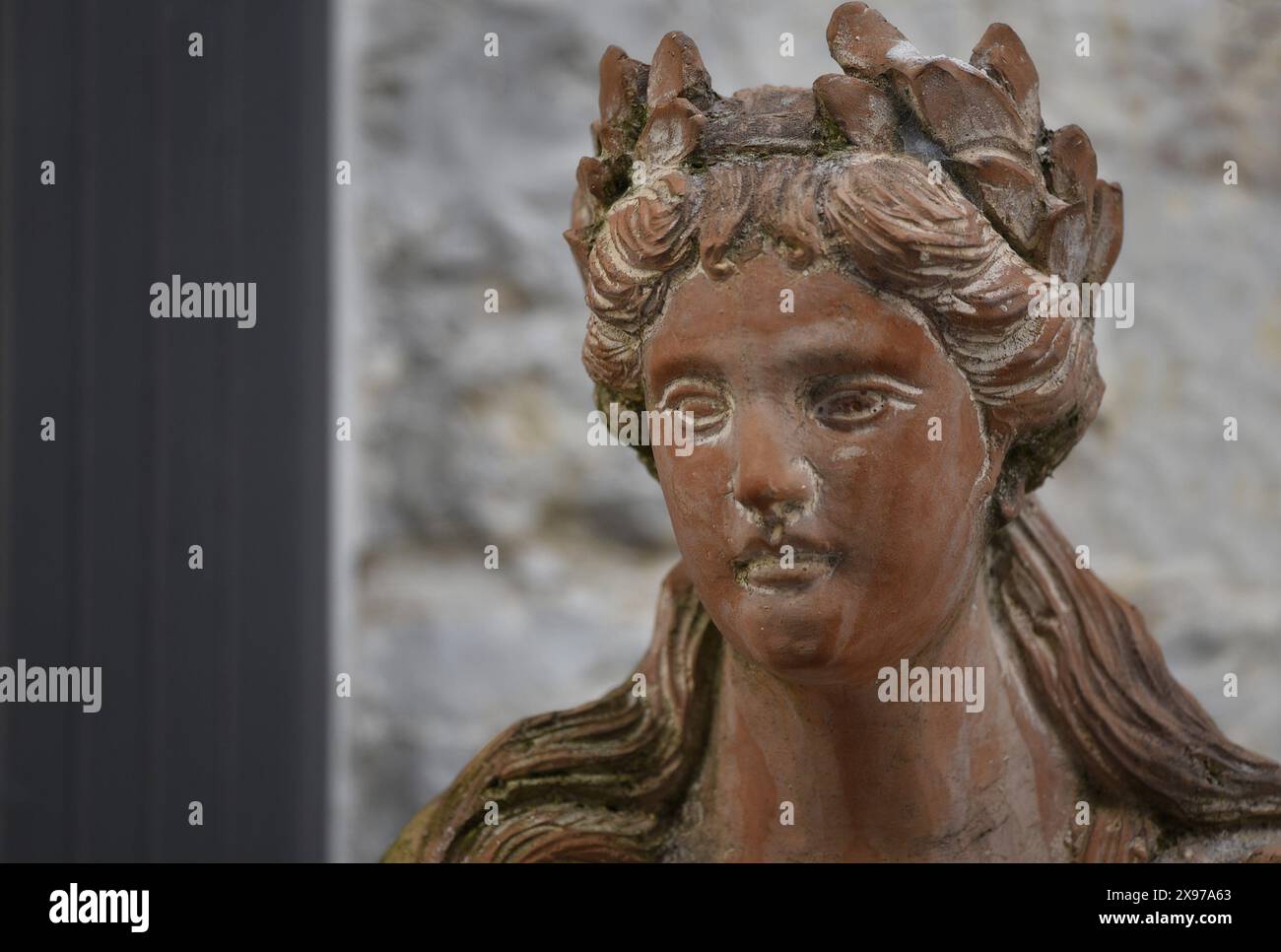 Clay statue replica of a Greek Goddess portrait in Nafplio, Peloponnese ...