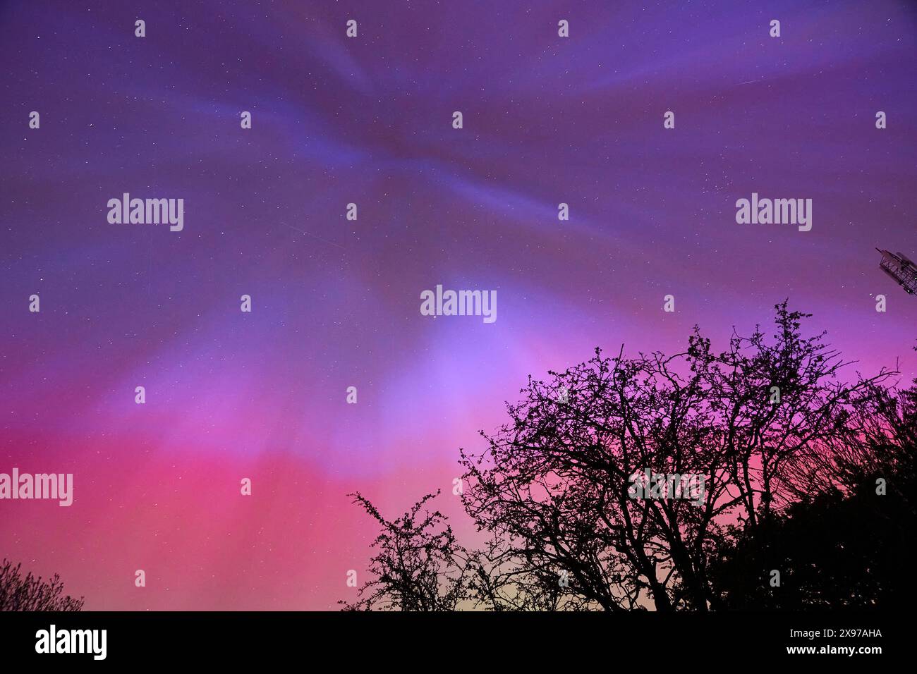 Beautiful polar lights in Olstrup, Denmark in May 2024 Stock Photo - Alamy