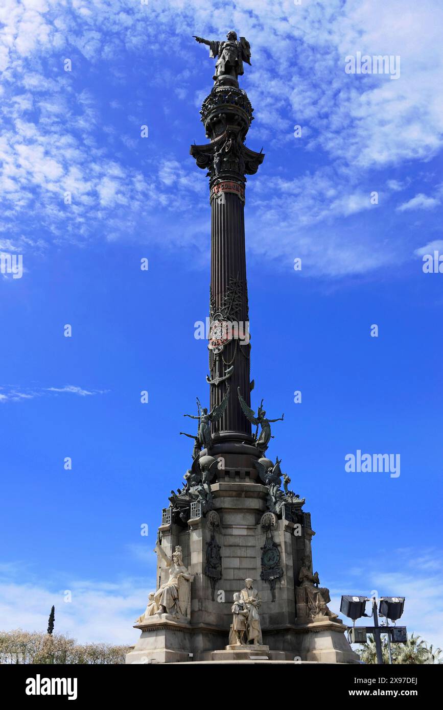 Monument a Colom, Colombus Column, Barcelona, Catalonia, Spain, Europe ...