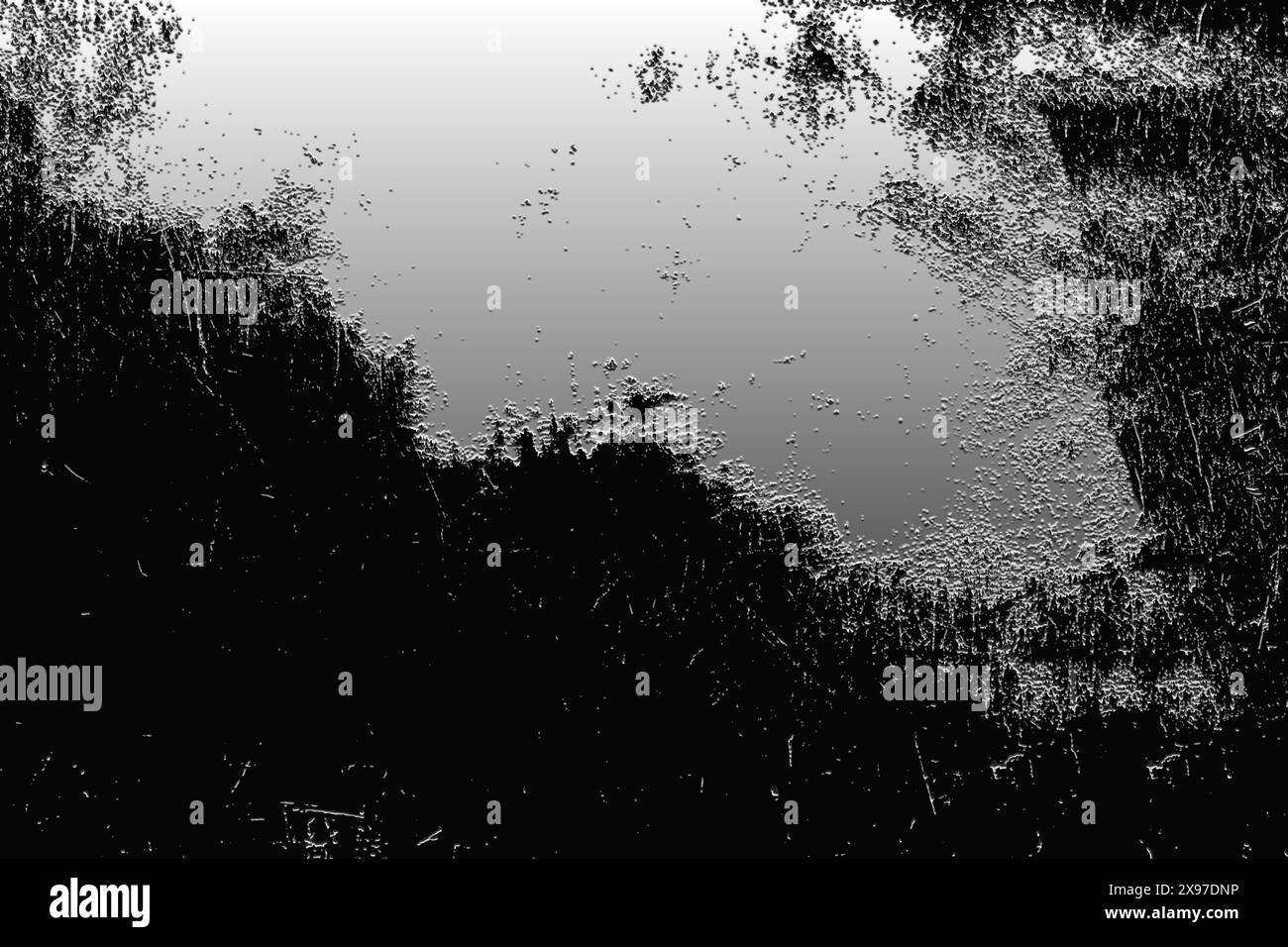 Reflection of trees in water with high contrast and dark, abstract ...