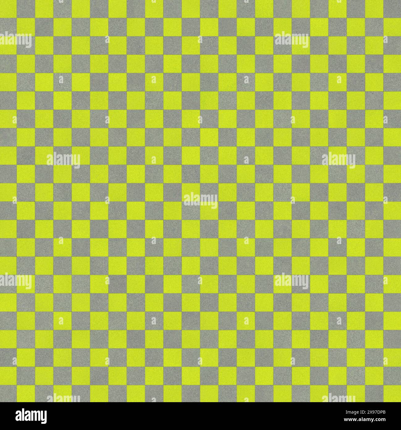 A checkerboard pattern with alternating yellow and gray squares ...