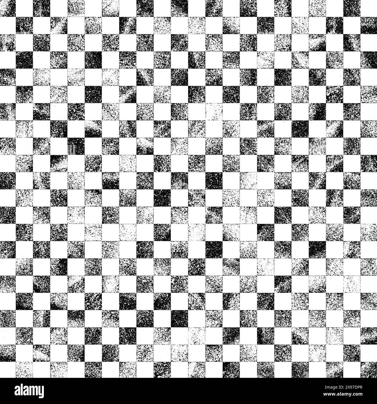 A grungy black and white checkerboard pattern with a distressed texture ...
