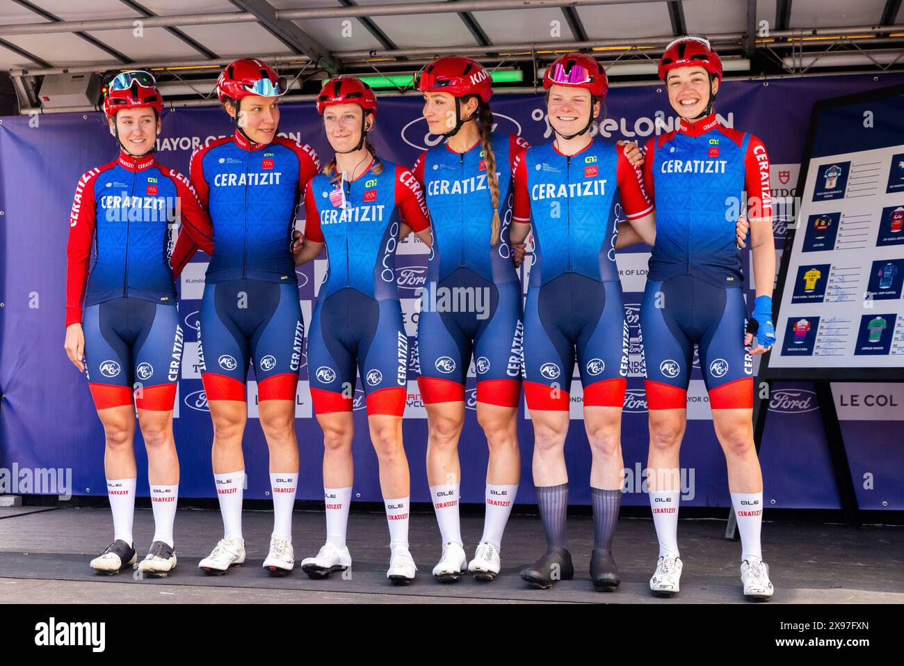 Riders of Ceratizit WNT Pro Cycling at 2024 Ford RideLondon Classique ...