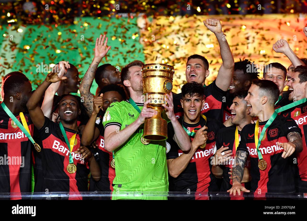 Cheering, joy, victory celebration, honour, award ceremony of the cup ...