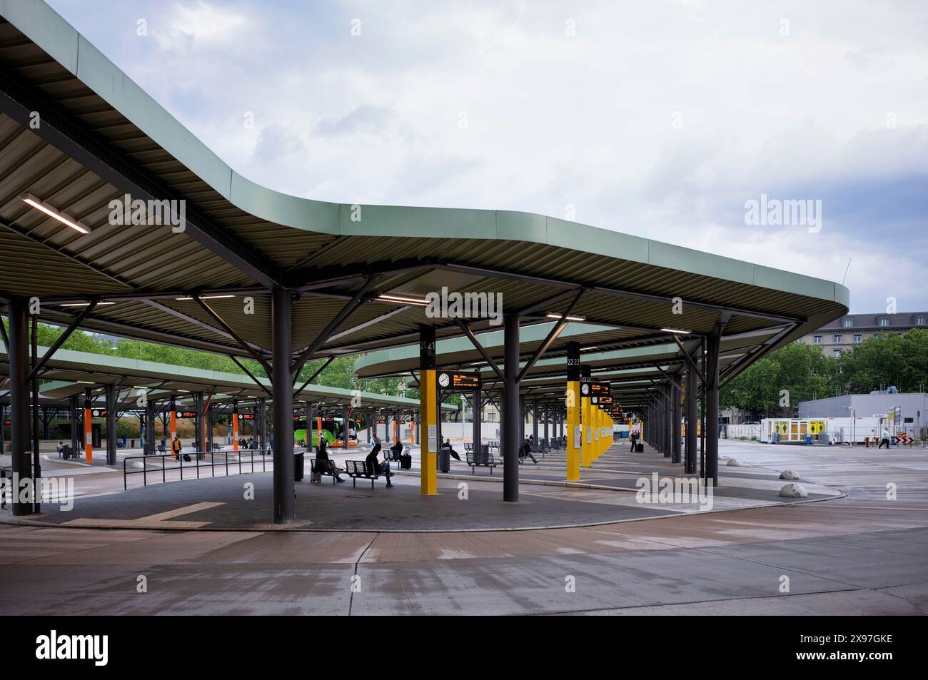 Central bus station ZOB, empty, Messedamm, Berlin, Germany Stock Photo ...