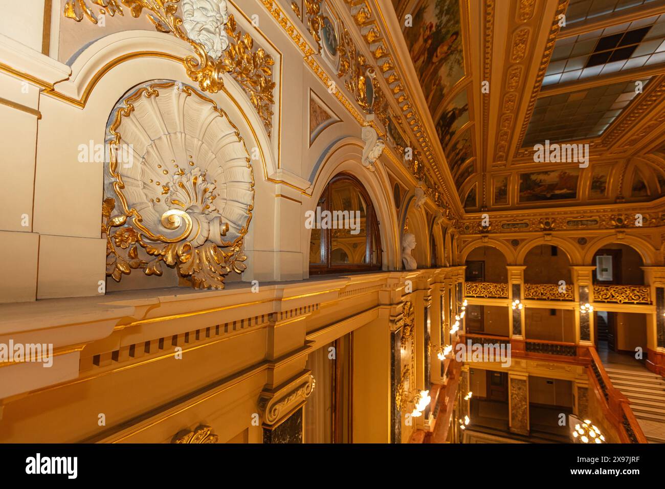 Lviv, Ukraine - May 12, 2024: Interior of Lviv National Opera. Foyer ...