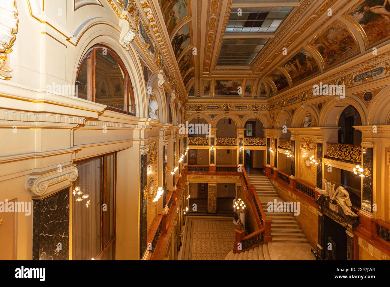 Lviv, Ukraine - May 12, 2024: Interior of Lviv National Opera. Foyer ...