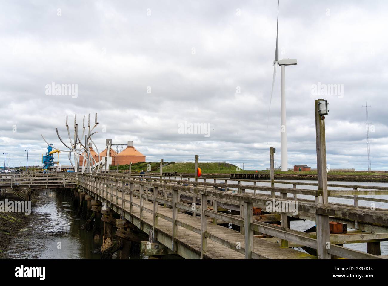 Blyth, Northumberland, UK. View of the Quayside at South Harbour in the ...