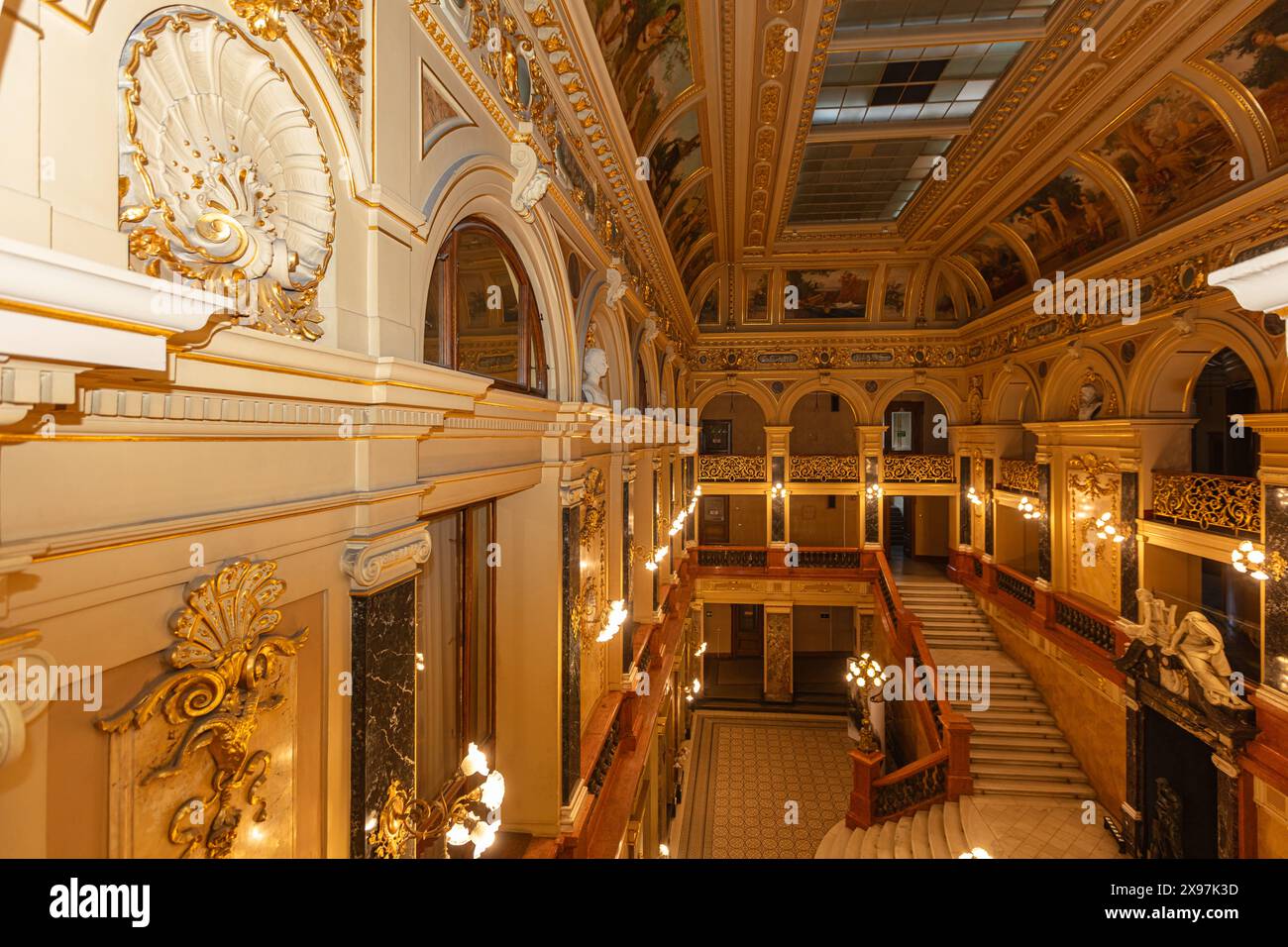 Lviv, Ukraine - May 12, 2024: Interior of Lviv National Opera. Foyer ...