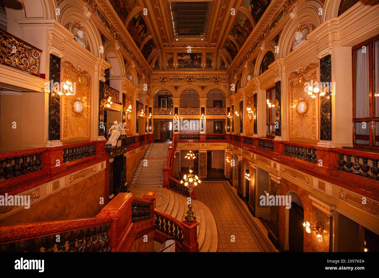 Lviv, Ukraine - May 12, 2024: Interior of Lviv National Opera. Foyer ...