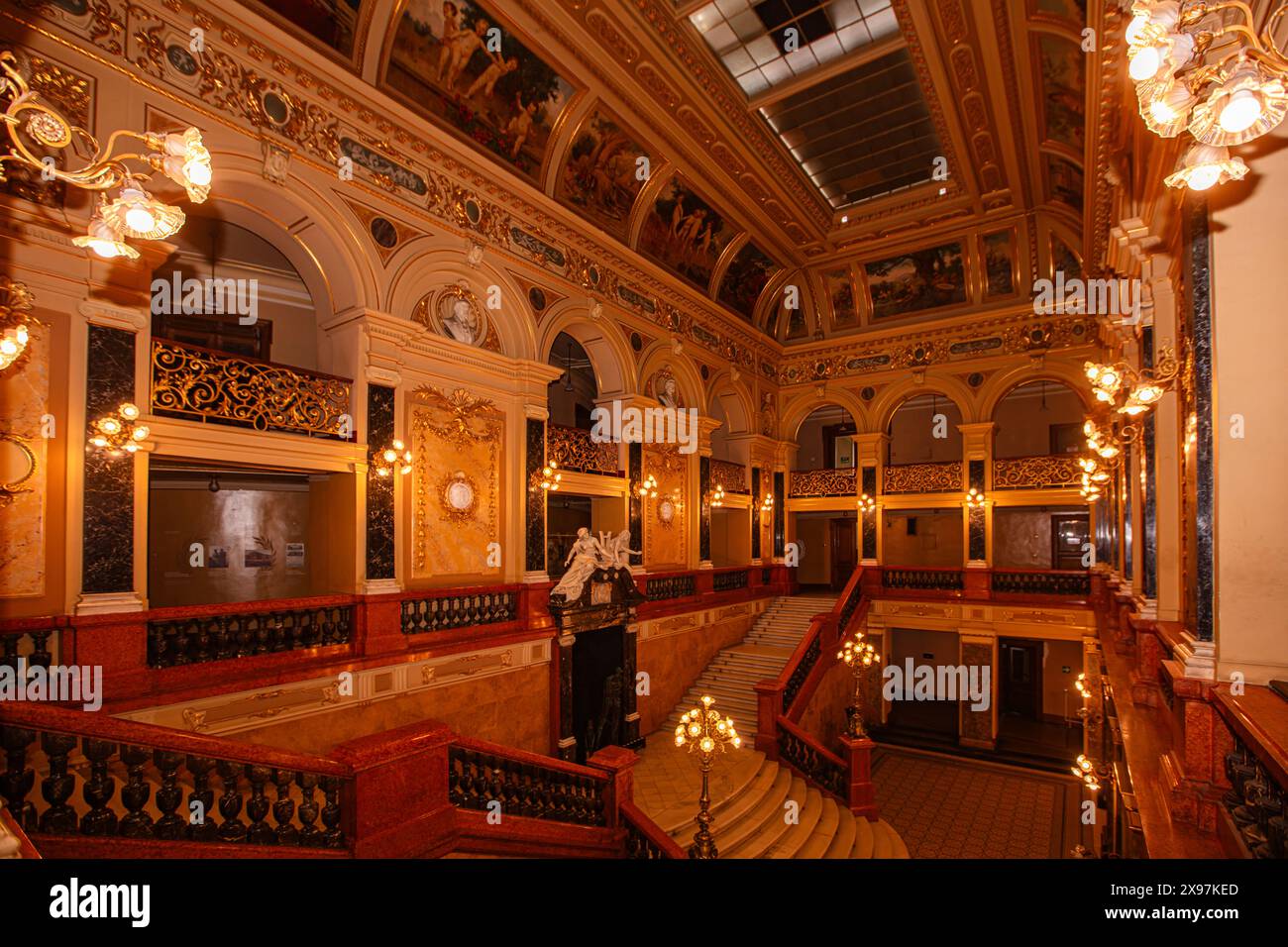 Lviv, Ukraine - May 12, 2024: Interior of Lviv National Opera. Foyer ...