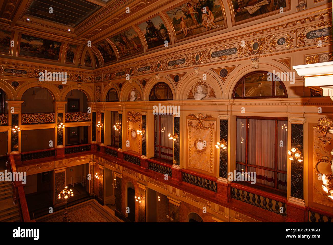 Lviv, Ukraine - May 12, 2024: Interior of Lviv National Opera. Foyer ...