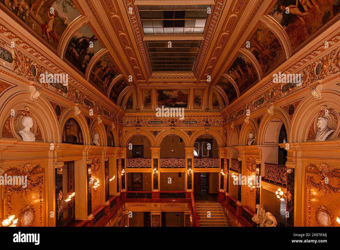 Lviv, Ukraine - May 12, 2024: Interior of Lviv National Opera. Foyer ...
