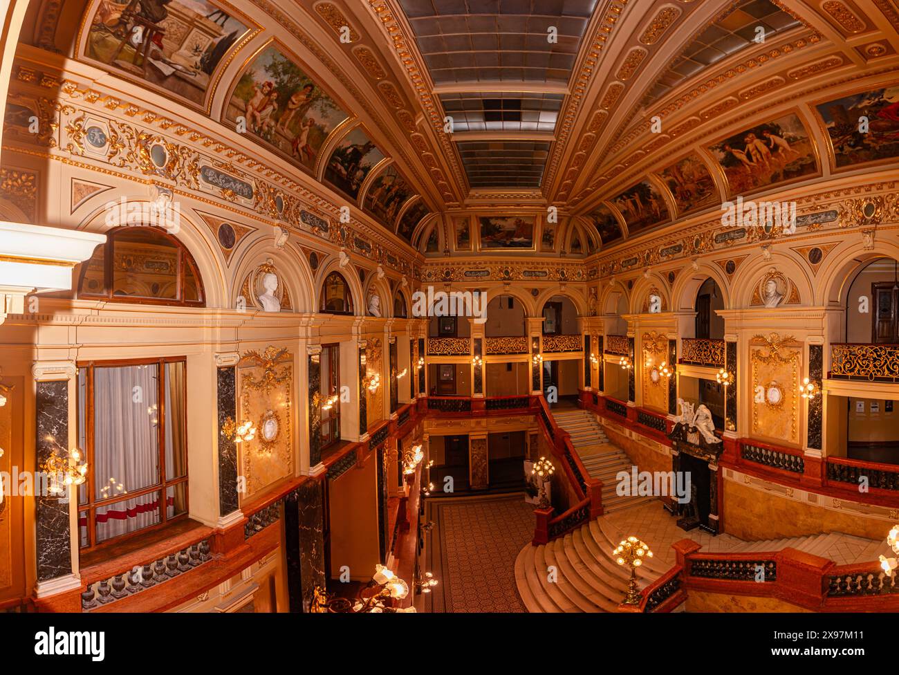 Lviv, Ukraine - May 12, 2024: Interior of Lviv National Opera. Foyer ...