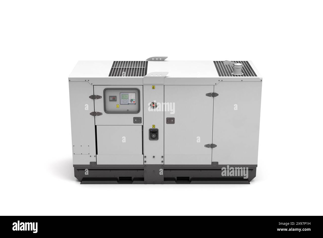 Mobile diesel generator for emergency electric power top view 3d render ...