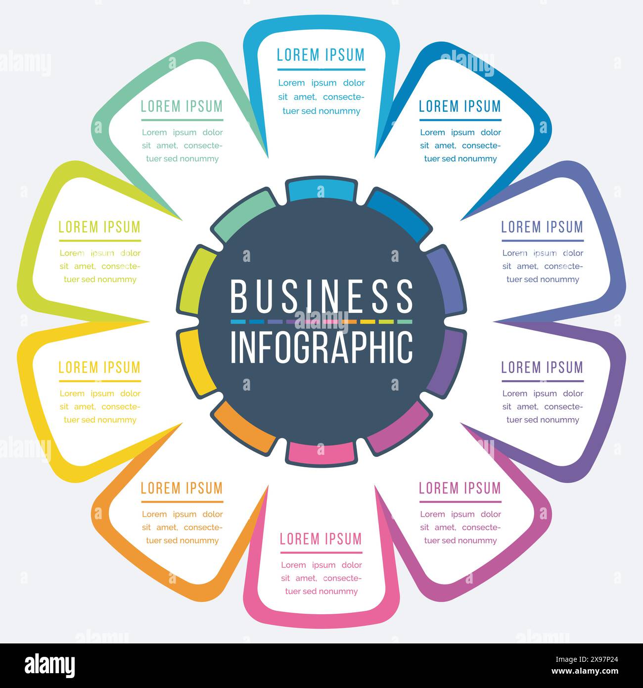Business Infographic design 10 Steps, objects, elements or options ...
