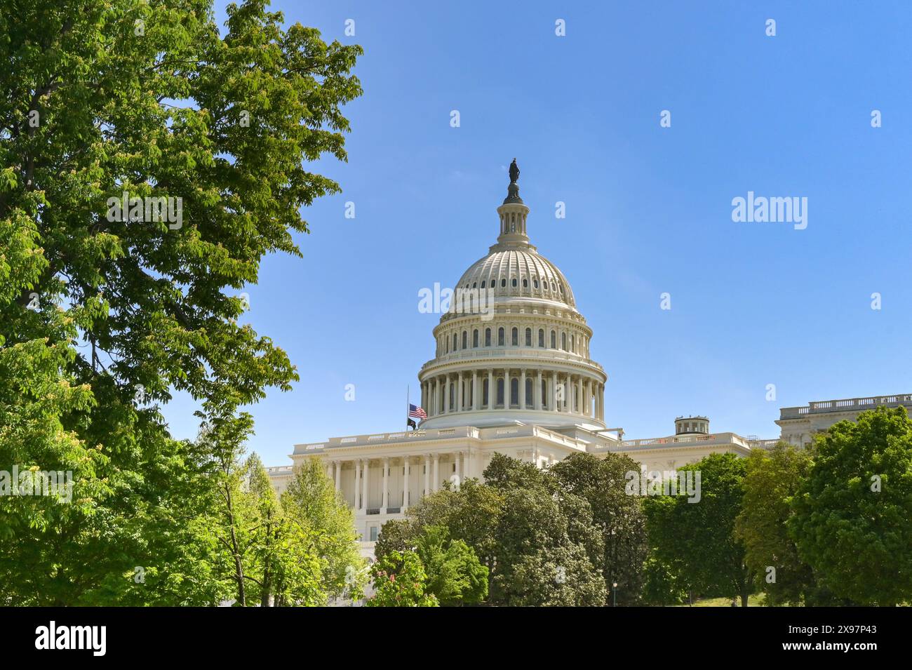 Washington DC, USA - 2 May 2024: Dome of the Capitol Building behind ...