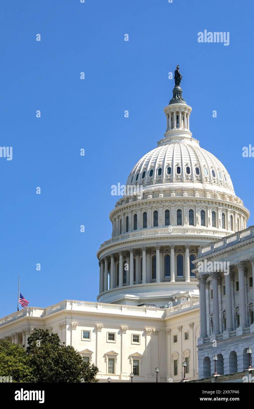 Washington DC, USA - 2 May 2024: Dome of the Capitol Building isolated ...