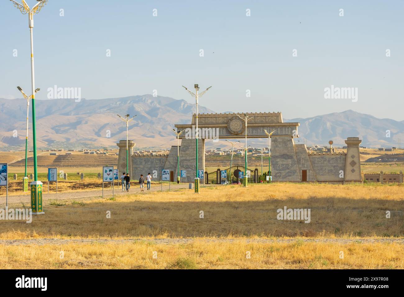 Sarazm, Tajikistan, 20 August 2023: Gate of Sarazm archeological site ...