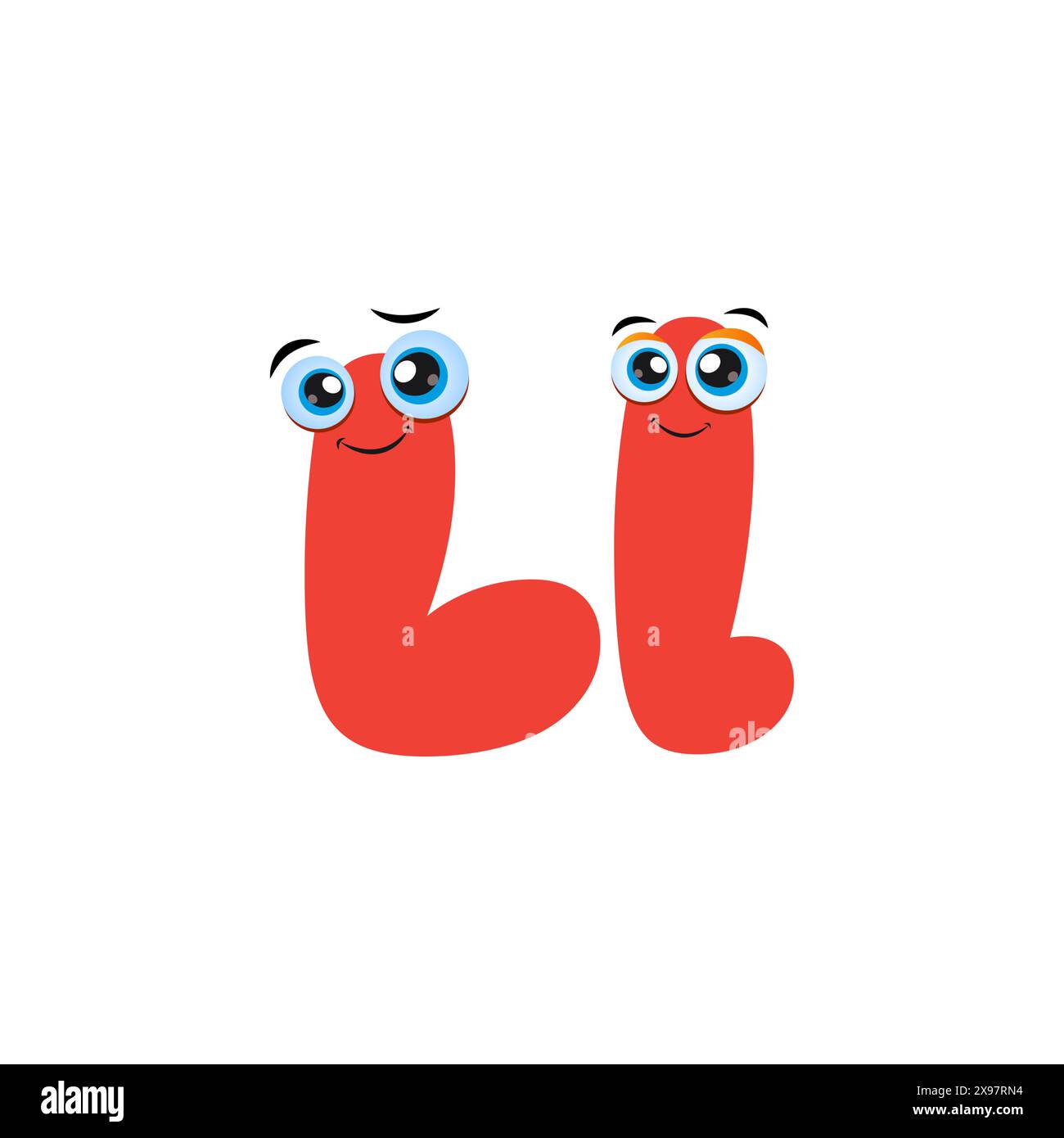 Funny children's colorful letter L from alphabet. The Letter L with ...