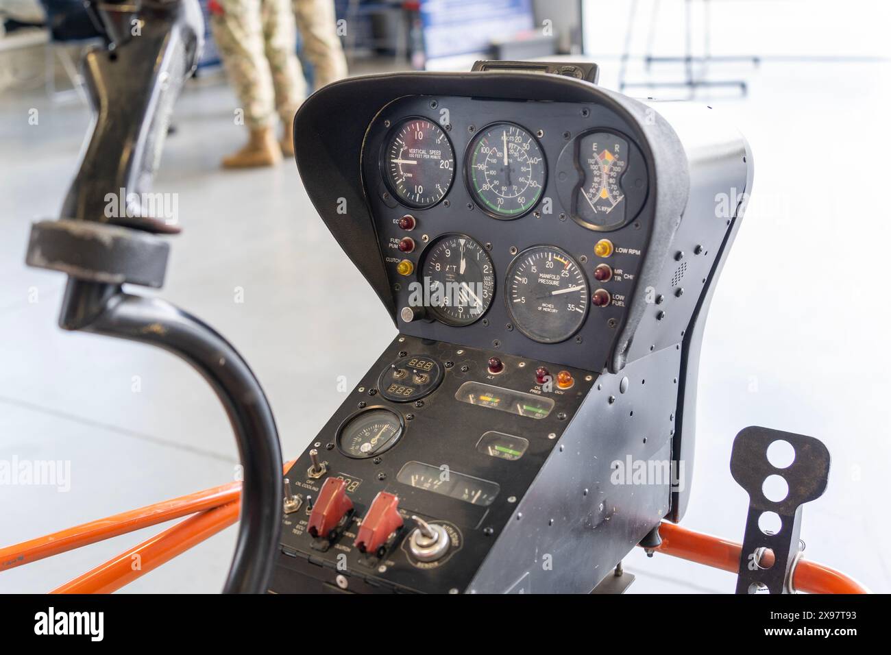 Small gyrocopter dashboard with old analog displays Stock Photo - Alamy