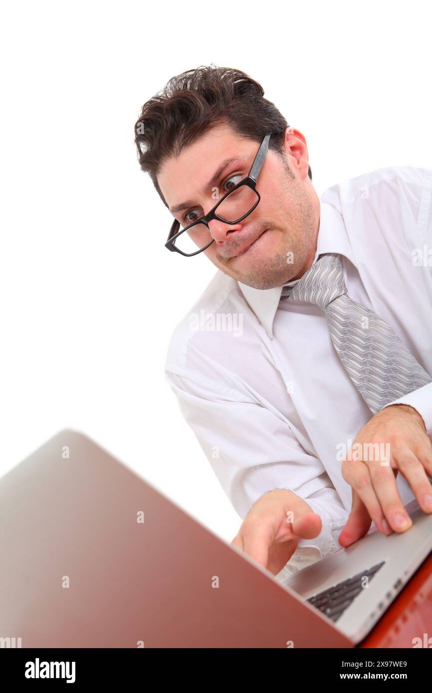 Man staring laptop screen hi-res stock photography and images - Alamy