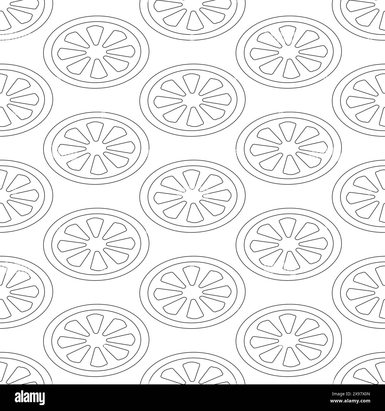 Cut lemon doodle style. Seamless pattern. Vector illustration Stock ...