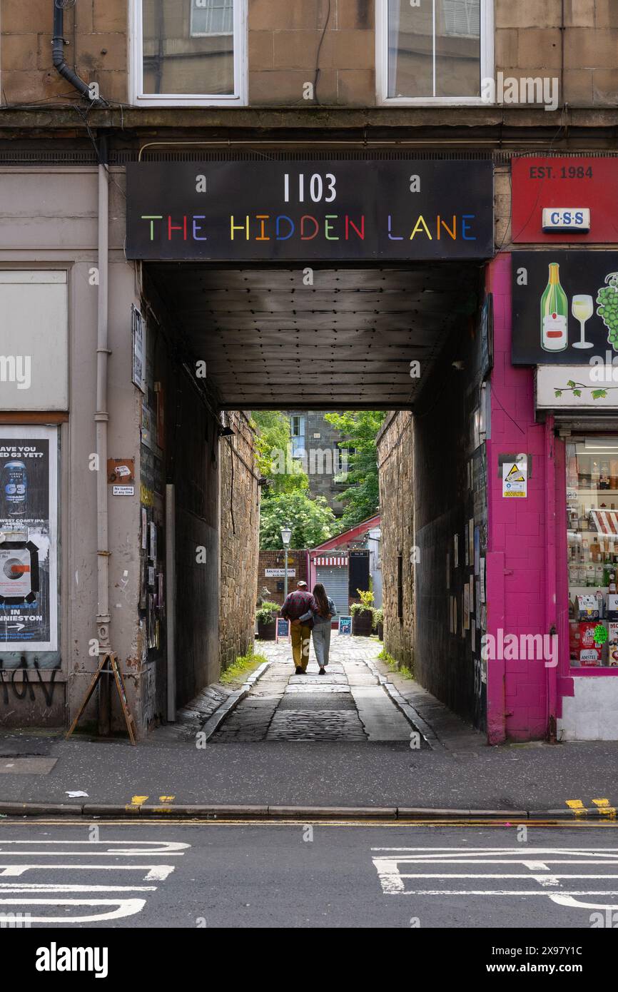 The Hidden Lane, Argyle Street, Finnieston, Glasgow, Scotland, UK Stock ...