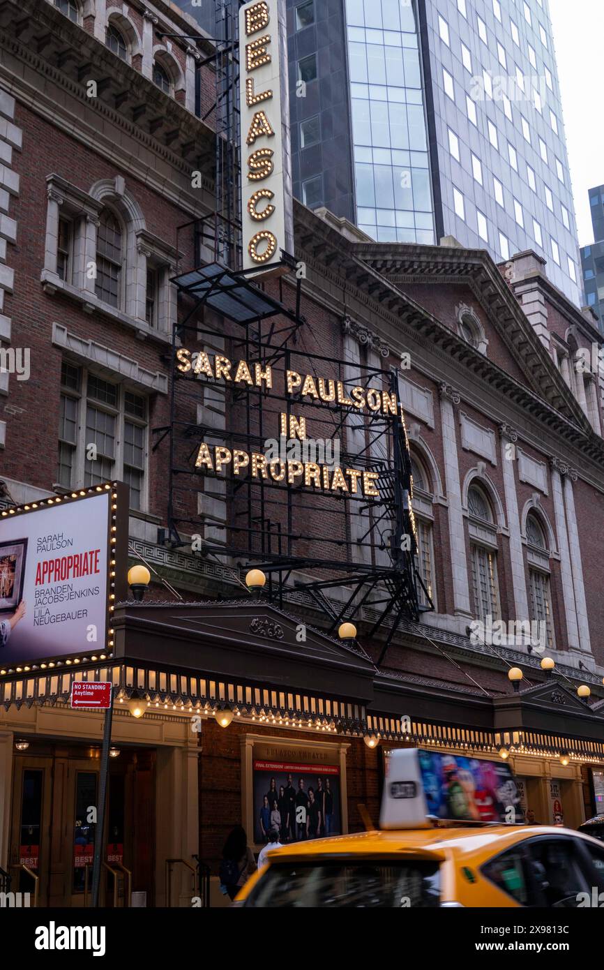Belasco Theatre advert Featuring "Appropriate", New York City, USA 2024 ...