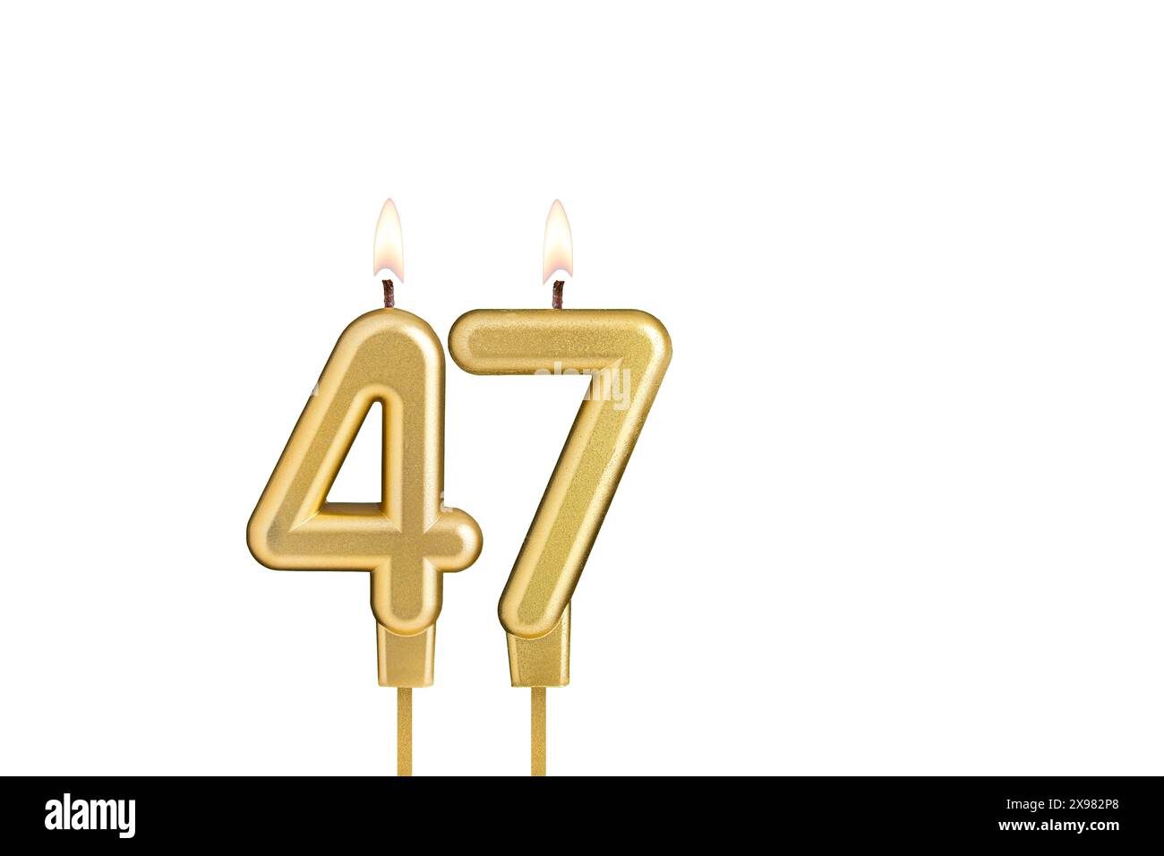 Birthday candle number 47 on white background Stock Photo - Alamy
