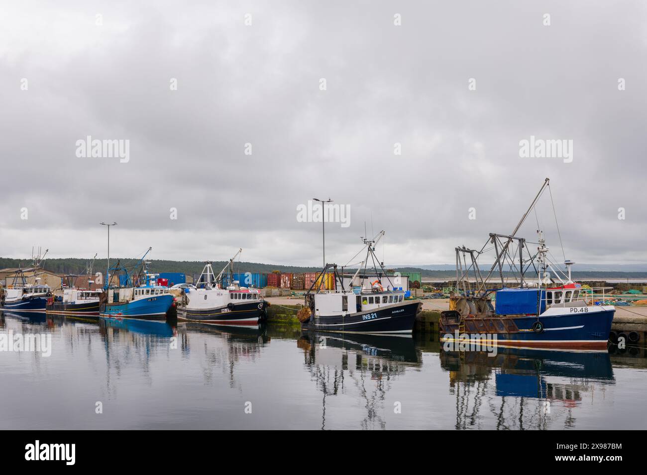 29 May 2024. Burghead Harbour,Moray,Scotland. This is a view of berthed ...