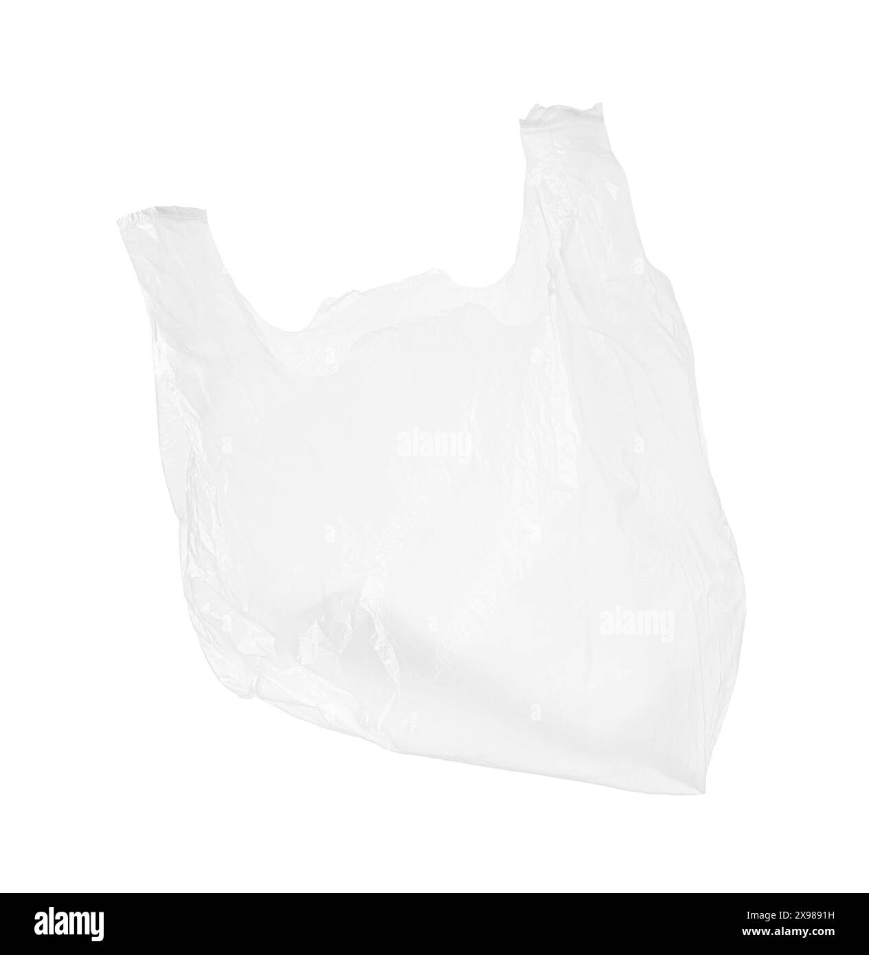 One empty plastic bag isolated on white Stock Photo - Alamy