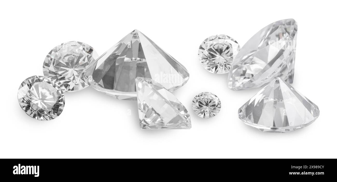 Beautiful dazzling diamonds on white background, banner design Stock ...