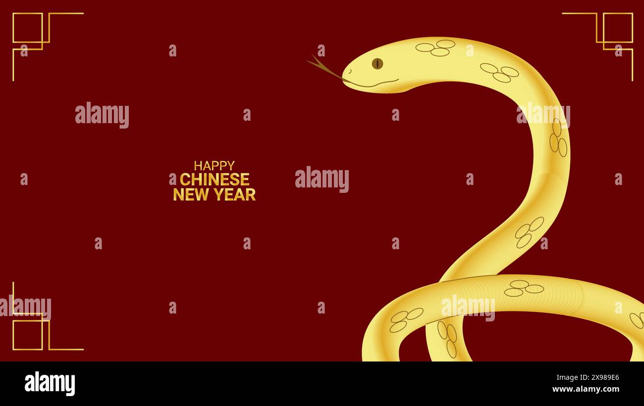 Year of Snake. Happy Chinese New Years Eve 2025. Lunar calendar. Banner ...