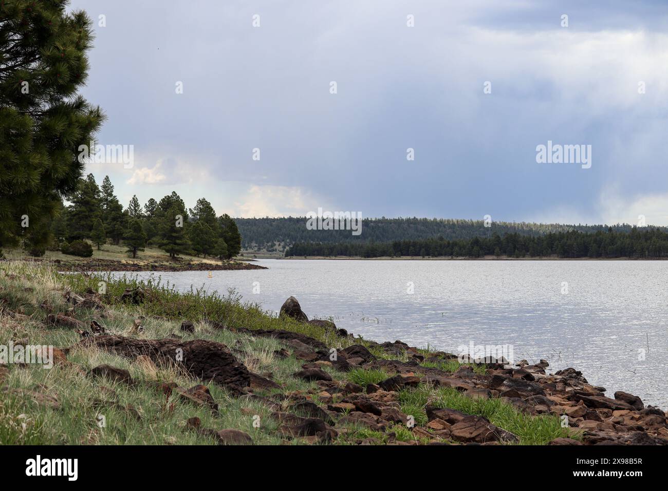 View of Lake Mary and some storm clouds in the distance at Lake Mary ...