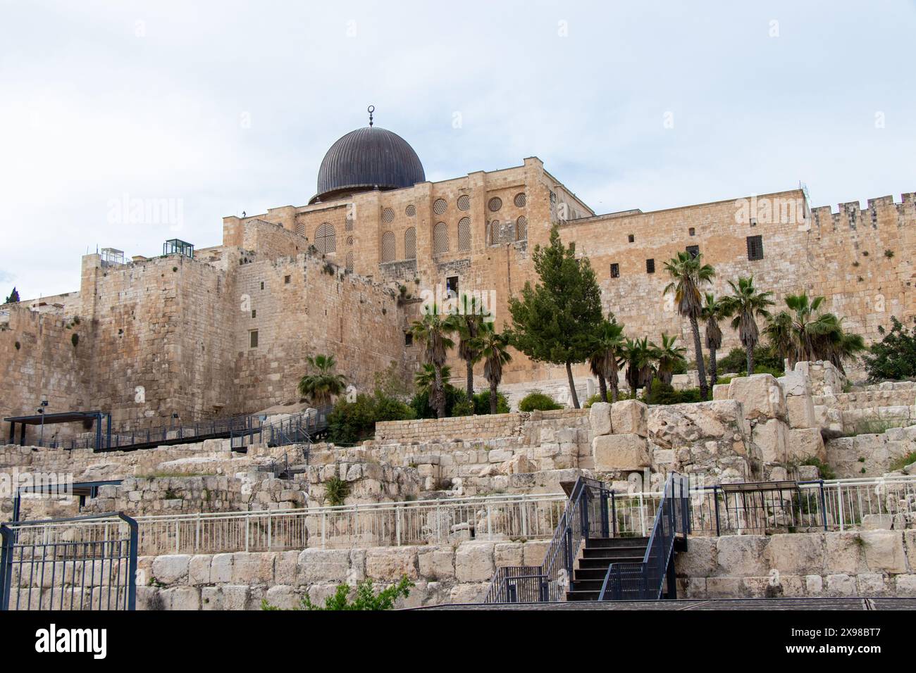 Al-Aqsa Mosque. Rear view of Al Aqsa Mosque from the south Stock Photo ...