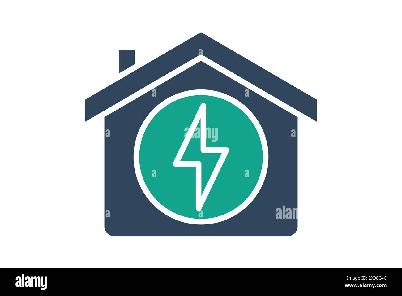 Electric icon. house with lightning. icon related to utilities. solid ...