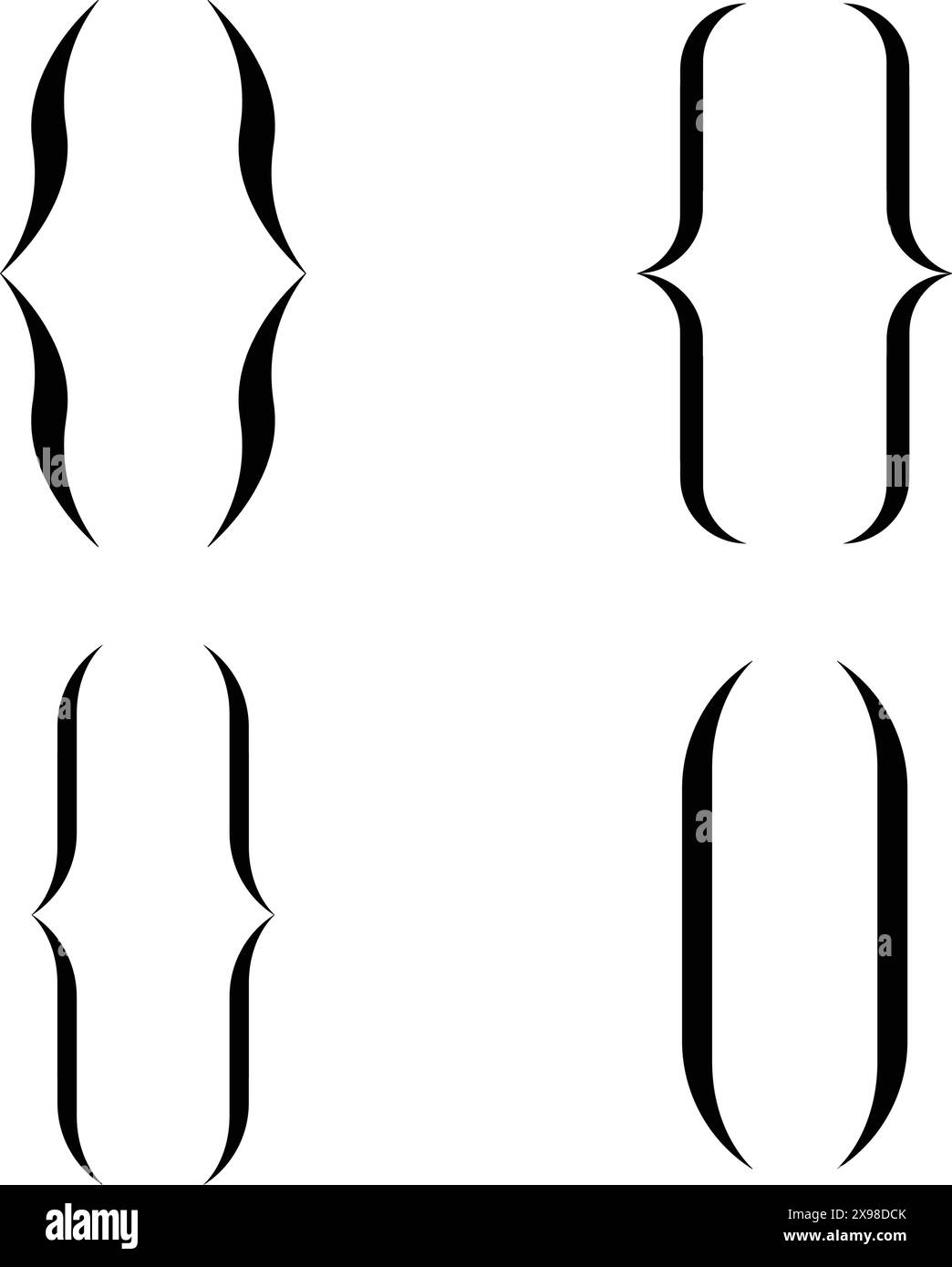 Brace Icon. Bracket, Curly, Parentheses illustration design Stock ...