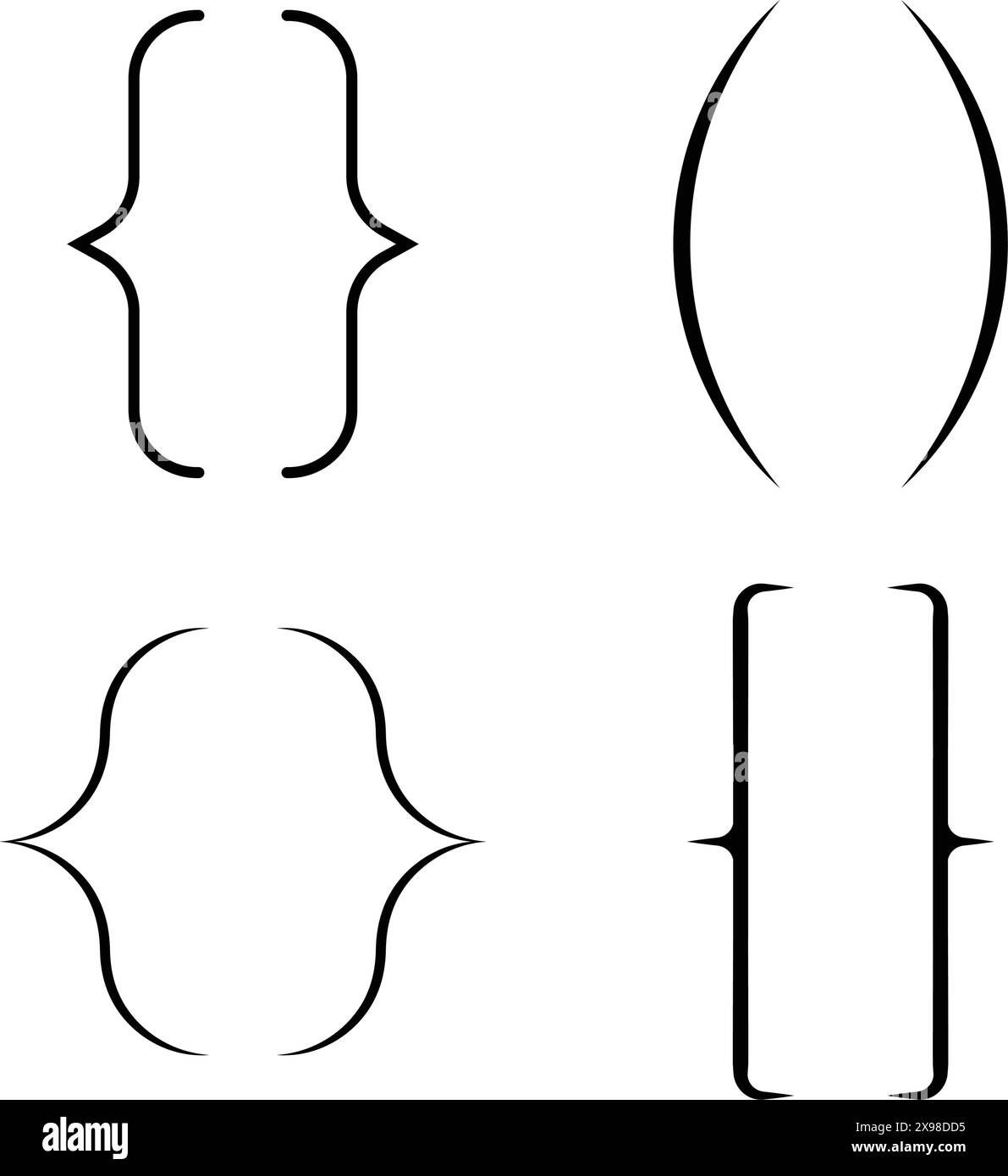 Brace Icon. Bracket, Curly, Parentheses illustration design Stock ...