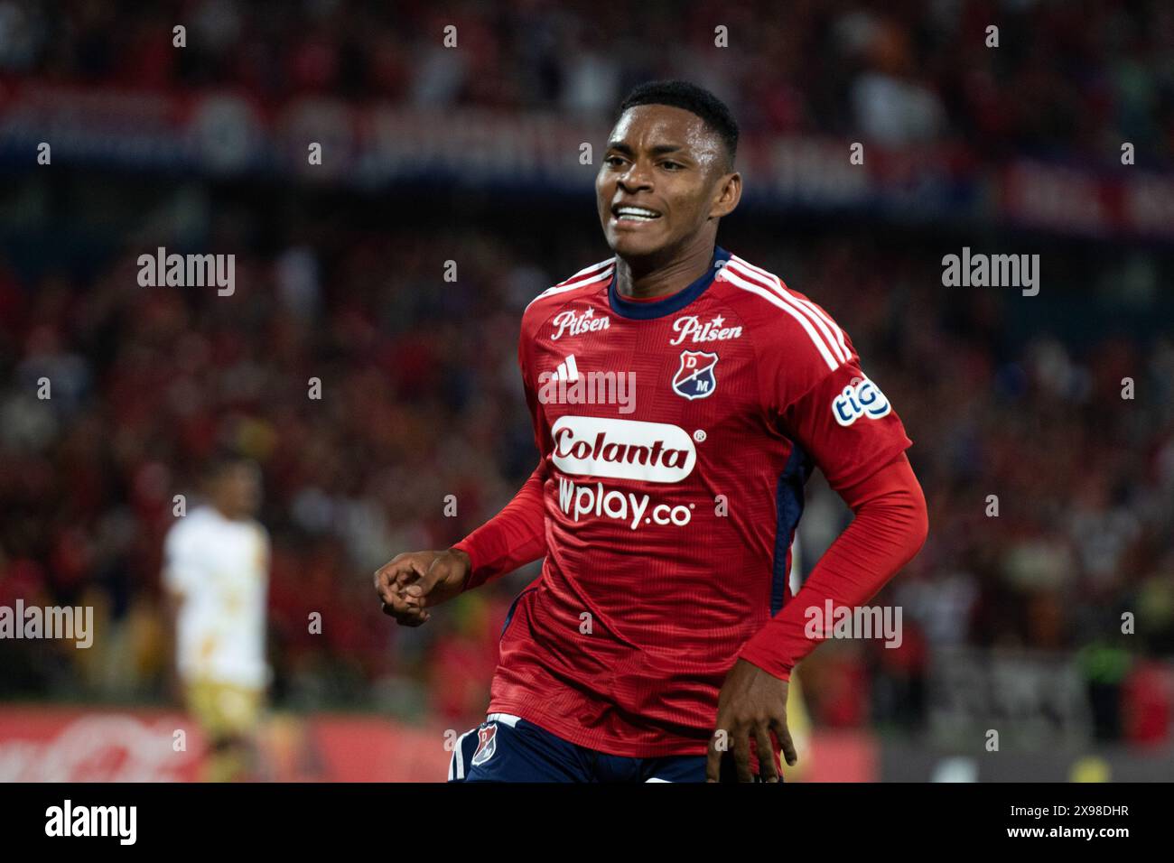Deportivo Independiente Medellin's Bryan Leon clebrates after scoring a ...