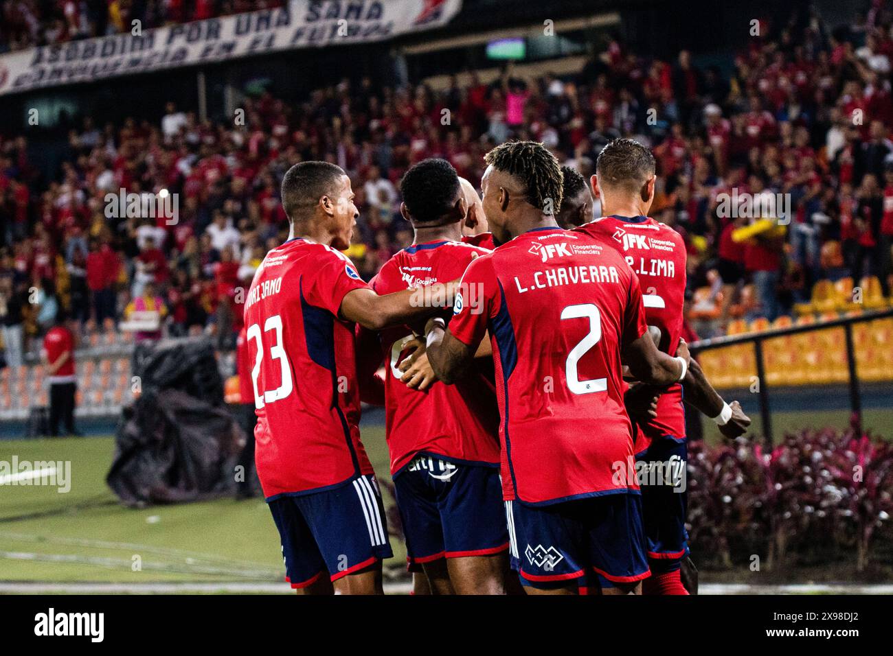Deportivo Independiente Medellin's Bryan Leon clebrates after scoring a ...