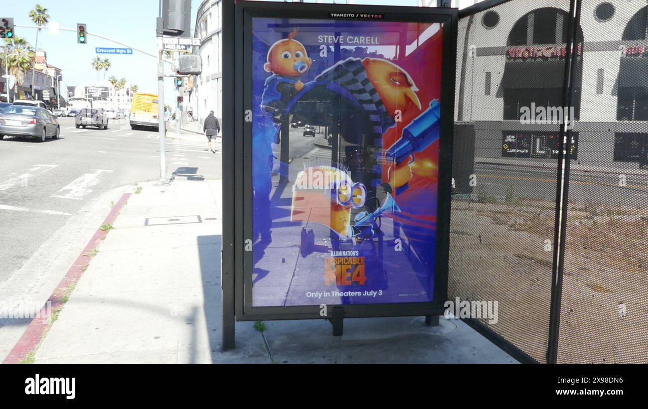 Los Angeles, California, USA 25th May 2024 Despicable Me 4 Bus Stop ...