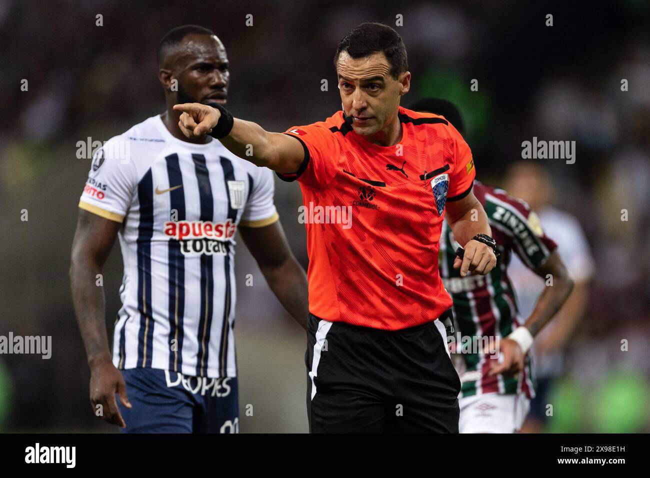 RIO DE JANEIRO, BRAZIL - MAY 29: The Referee ESTEBAN OSTOJICH gestures ...