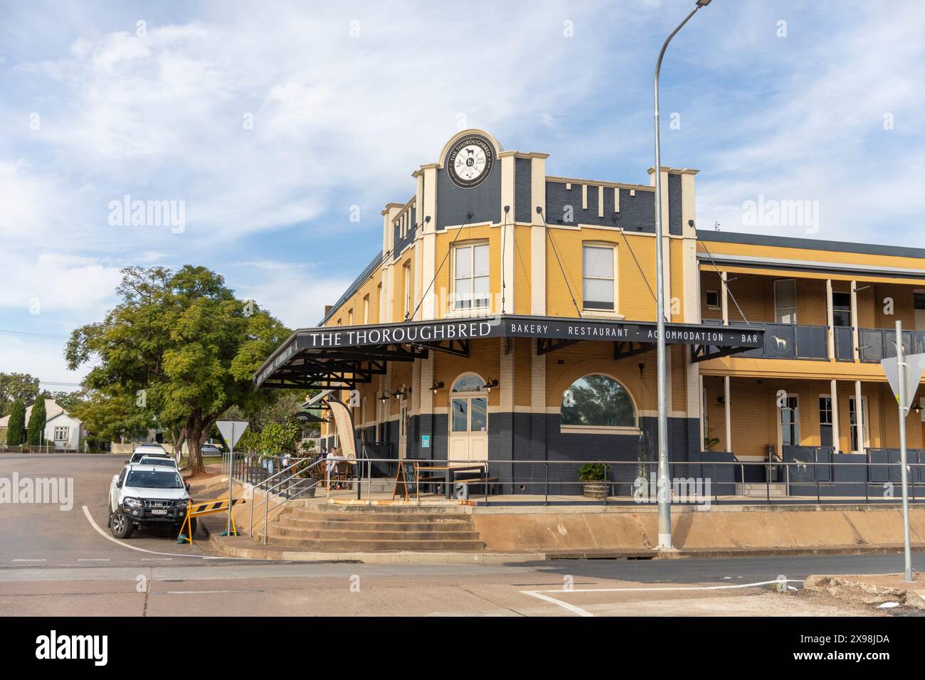 Scone town centre in New South Wales, The Thoroughbred Hotel pub and ...