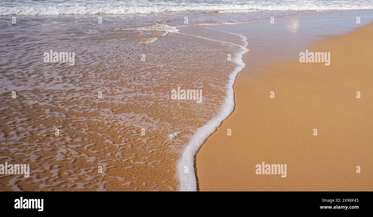 Background image of seawater over wet sand for AI editing of beach ...