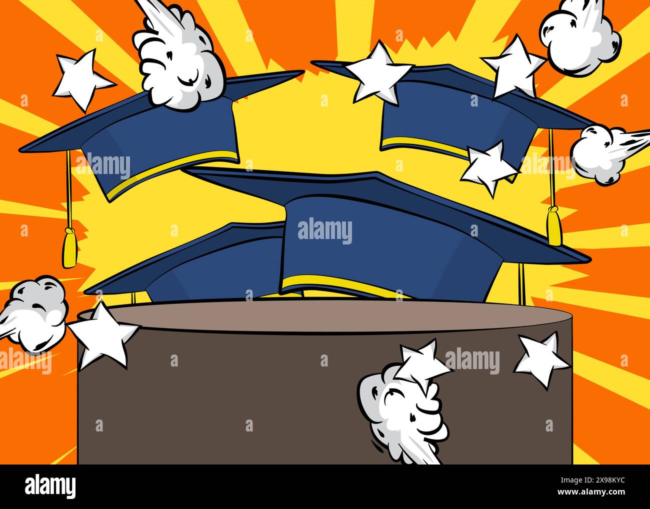 Comic Book Product podium stage for mockup presentation with Graduation ...