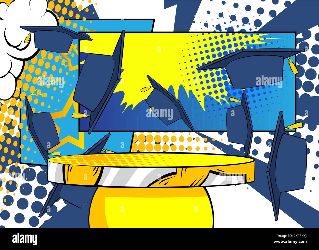 Comic Book Product podium stage for mockup presentation with Graduation ...