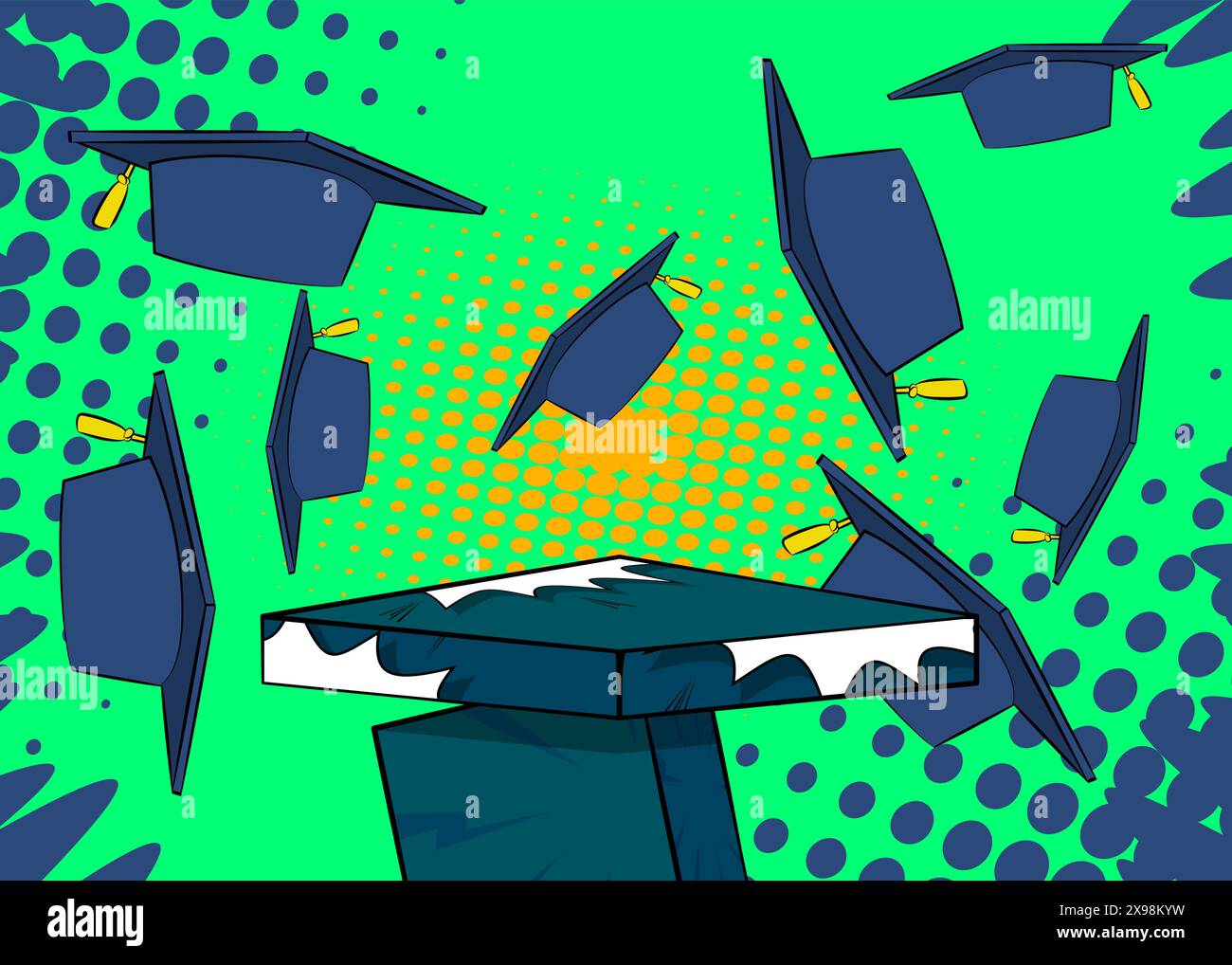 Comic Book Product podium stage for mockup presentation with Graduation ...