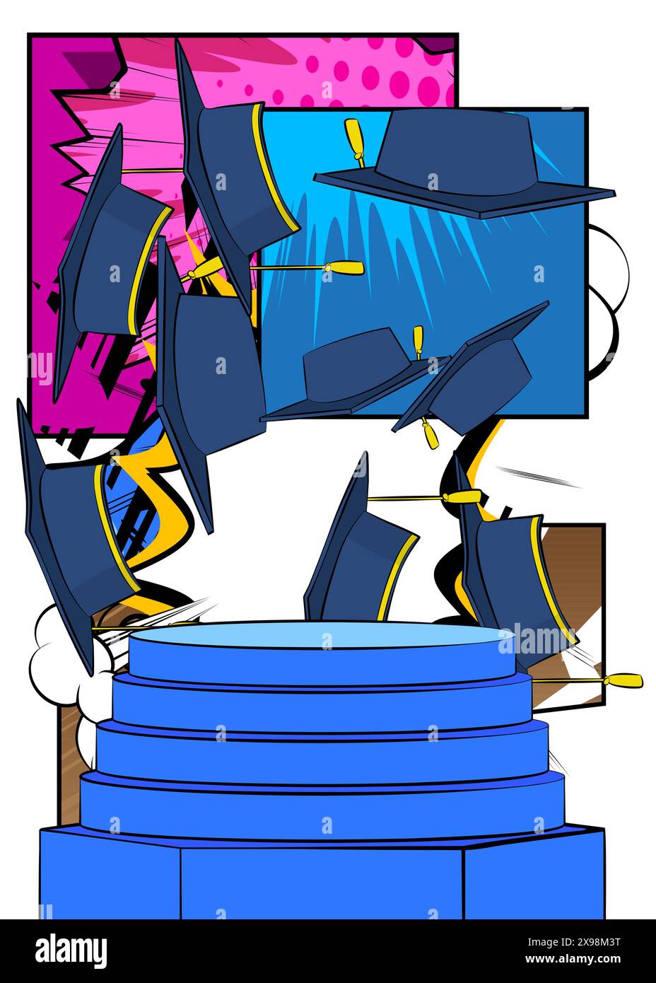 Comic Book Product podium stage for mockup presentation with Graduation ...