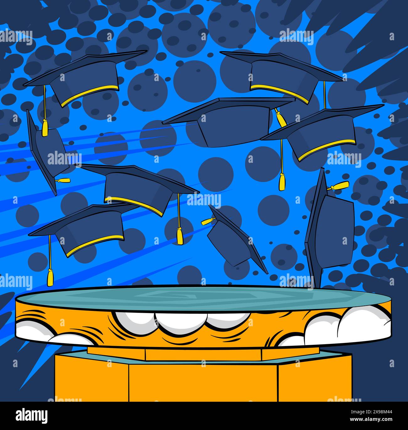 Comic Book Product podium stage for mockup presentation with Graduation ...